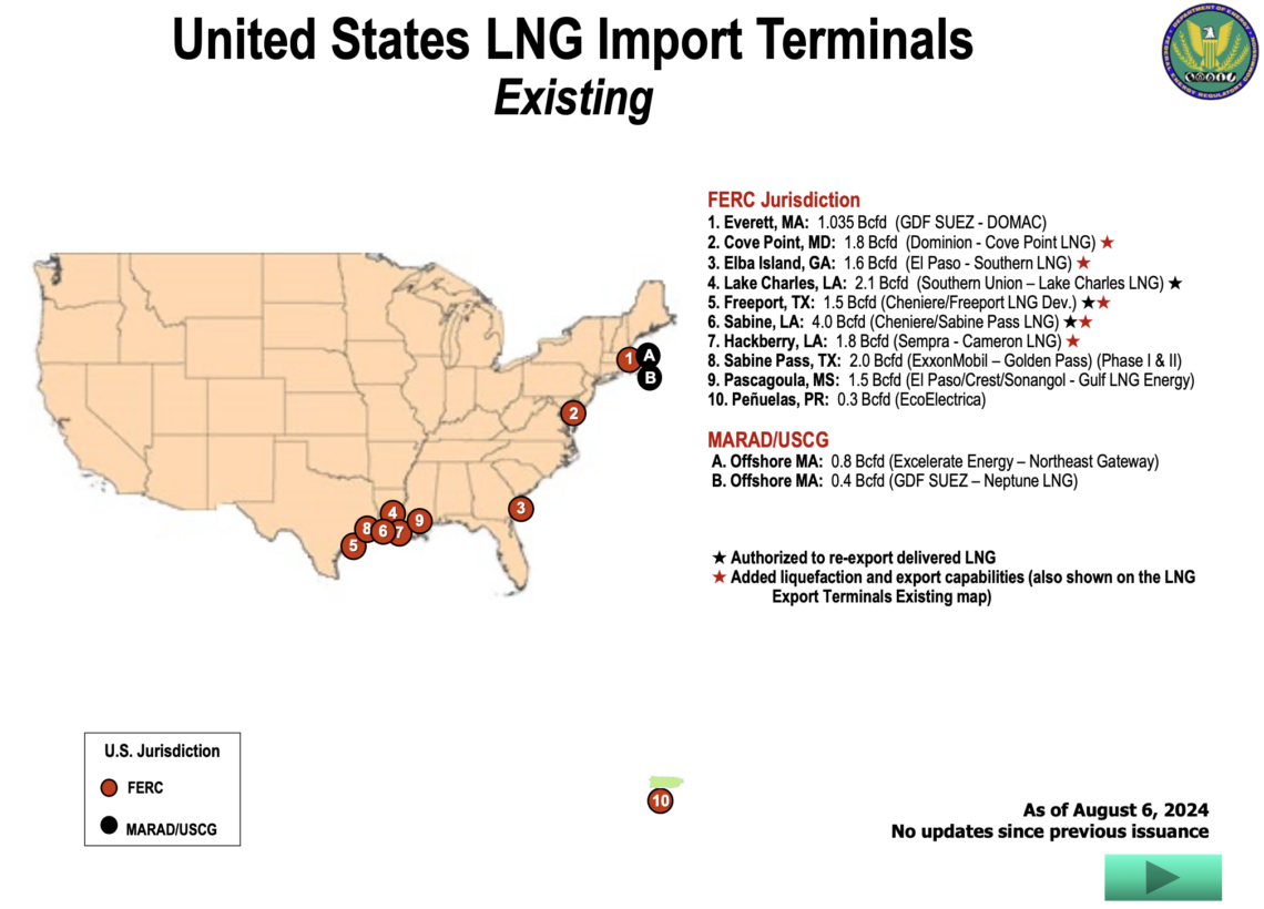 United States LNG import existing terminals – update | Global LNG Hub