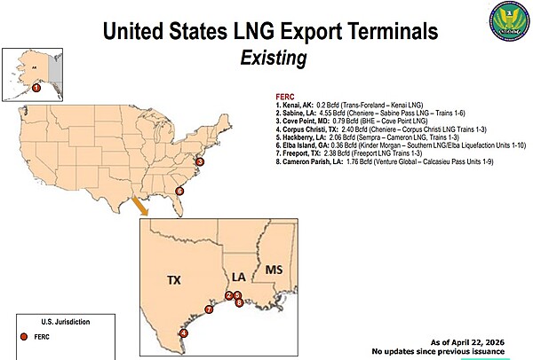 US LNG export terminals and supply and capacity maps update (April 22 ...
